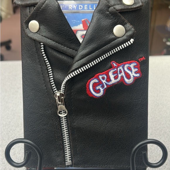 Other | Black Faux Leather Grease Jacket Dvd Cover | Poshmark